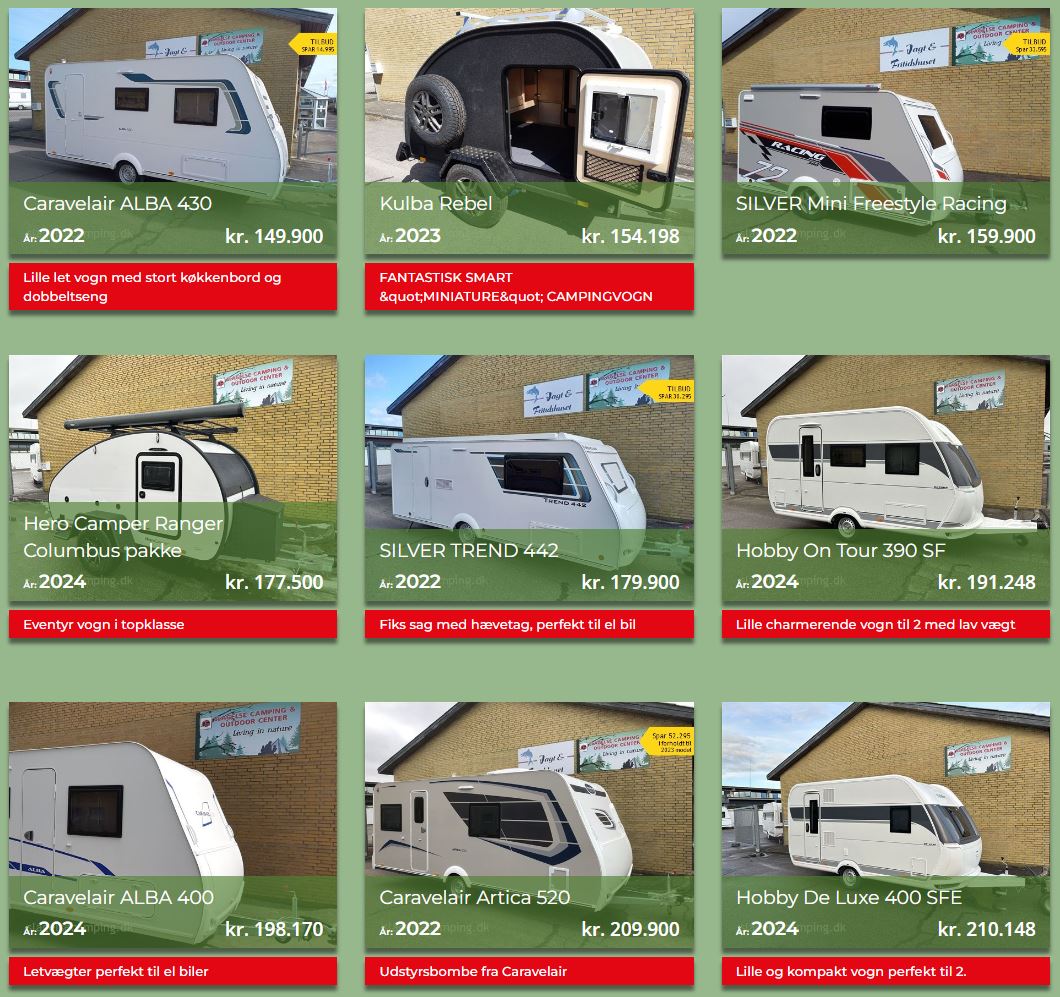 50 nye campingvogne fra Slagelse Camping & Outdoor Center - Campingferie.dk